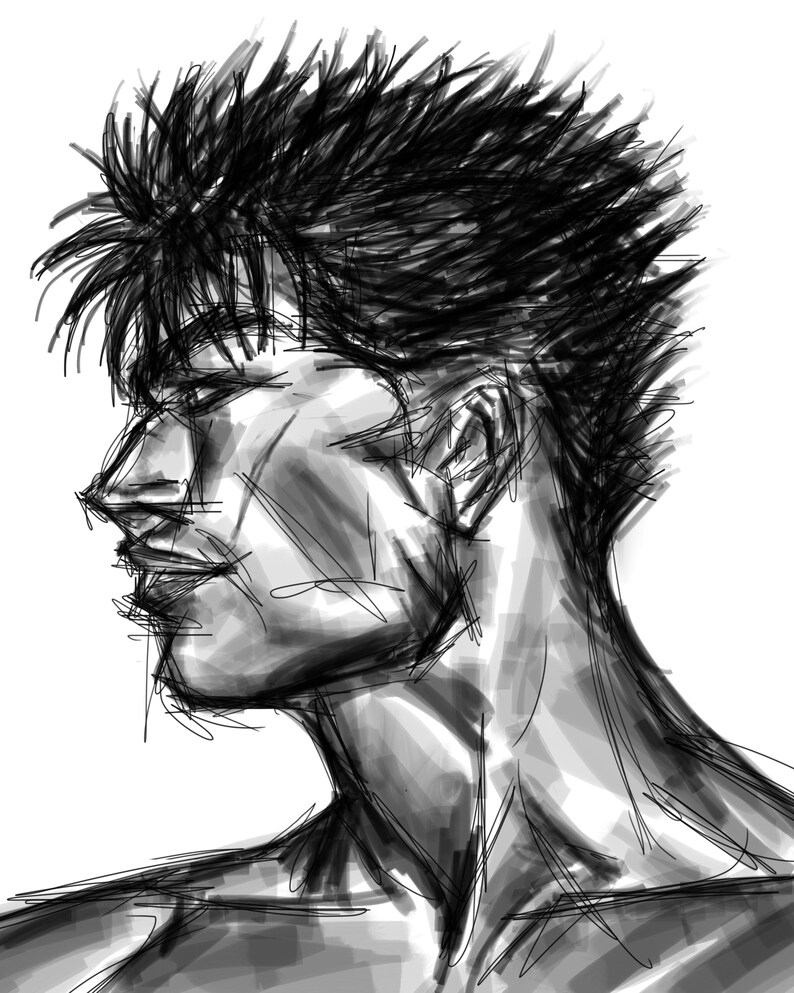 Guts Portrait Sketch (digital Download) - Etsy