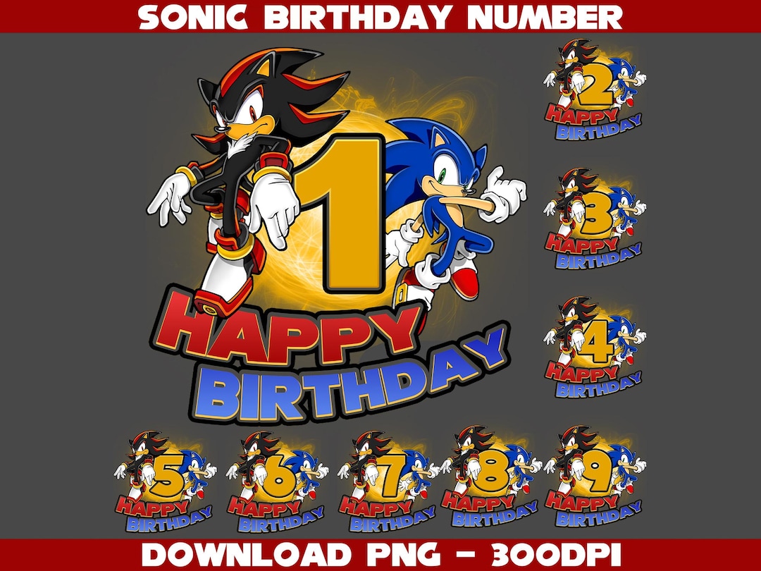 Sonic & Shadow Birthday Png, Sonic the Hedgehog, Sonic Png, Birthday ...