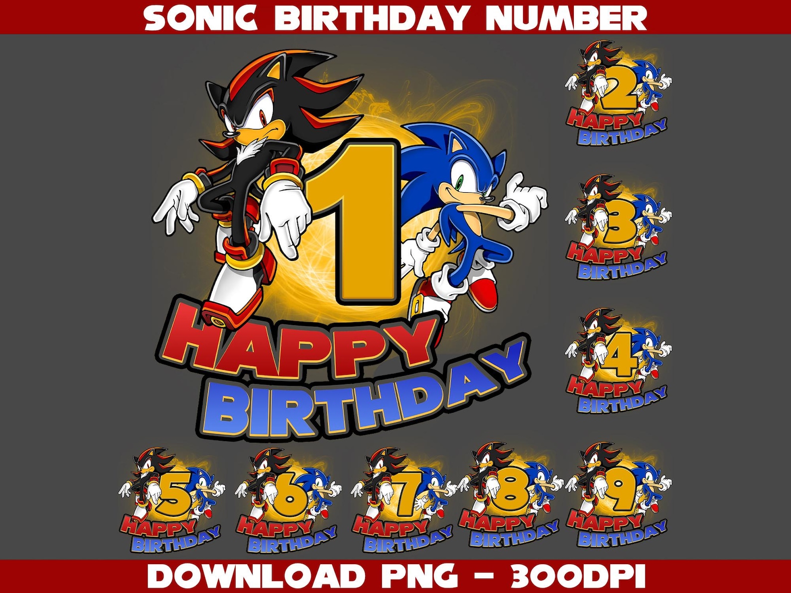 Sonic & Shadow Birthday Png, Sonic the Hedgehog, Sonic Png, Birthday ...