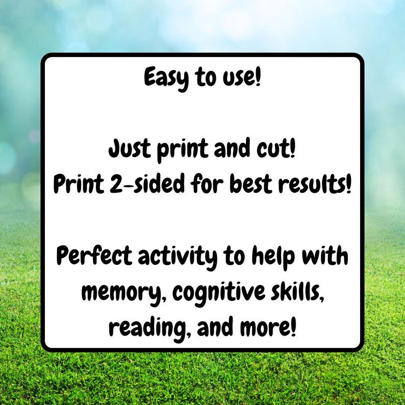 Nature-themed Memory Matching Cards | Set of 32 Printable Cards for ...