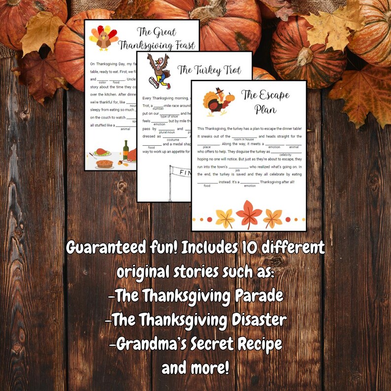 Thanksgiving Mad Libs Bundle! 10 Unique Fun & Original Games for All ...