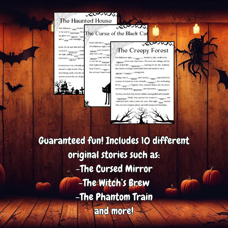 10 Unique Halloween Mad Libs Printable Spooky Fill-in-the-blanks Games ...