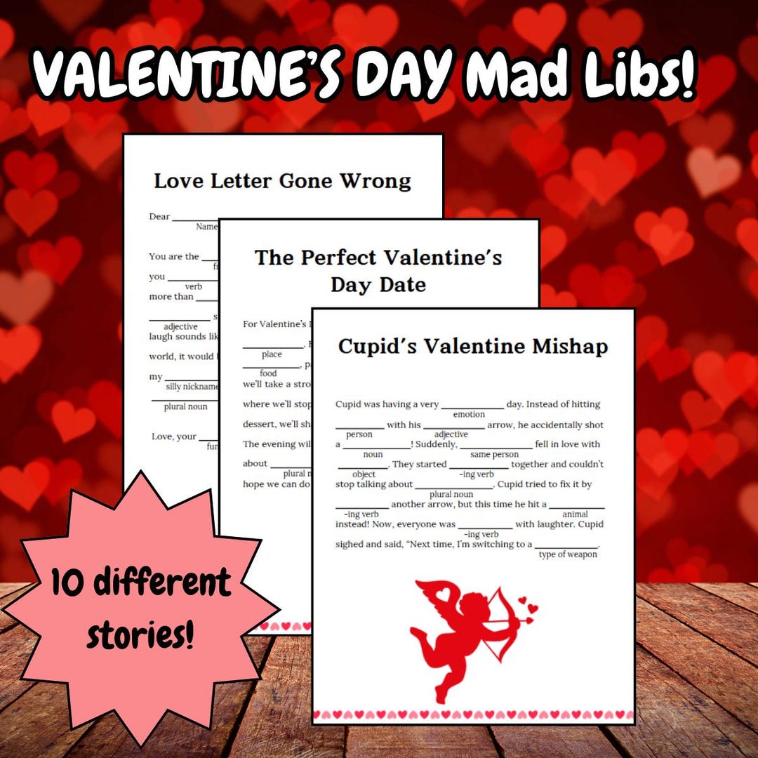 Valentine's Day Mad Libs Bundle! 10 Original Fill-in-the-blank Stories ...