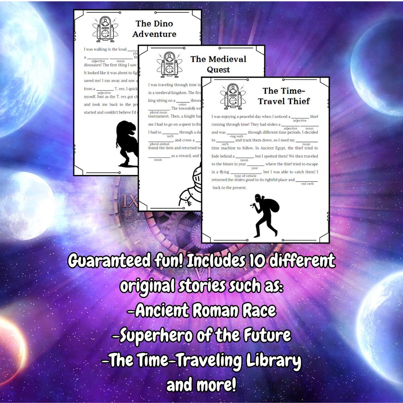 Time Travel Mad Libs Bundle! 10 Fun & Educational Fill-in-the-blank ...