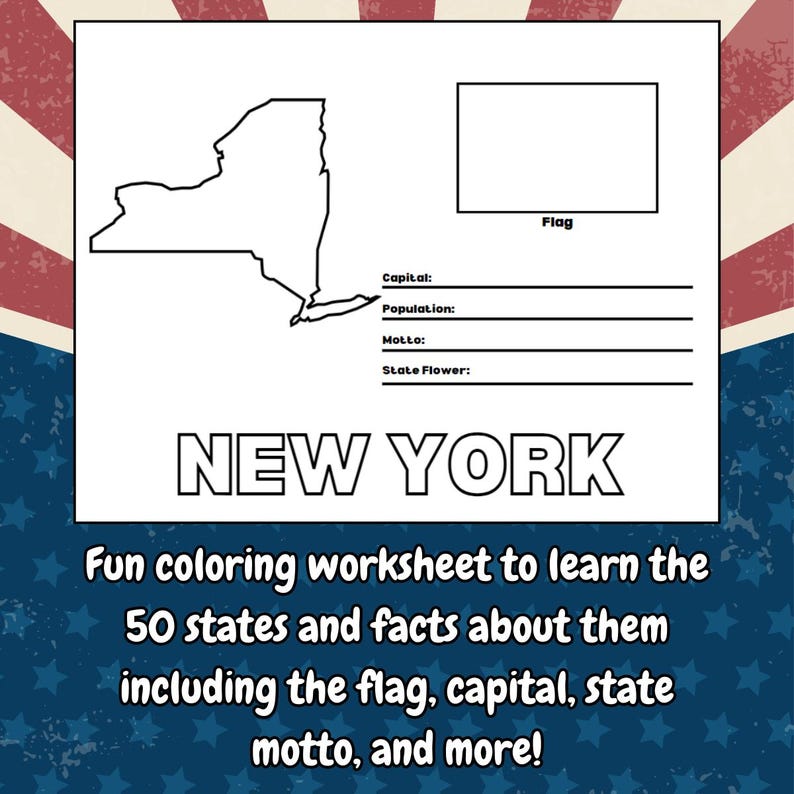 US State-themed Coloring Pages | Interactive Printable Worksheets for ...