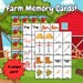 Set of 32 Farm-themed Memory Cards | Printable Matching Game - Etsy