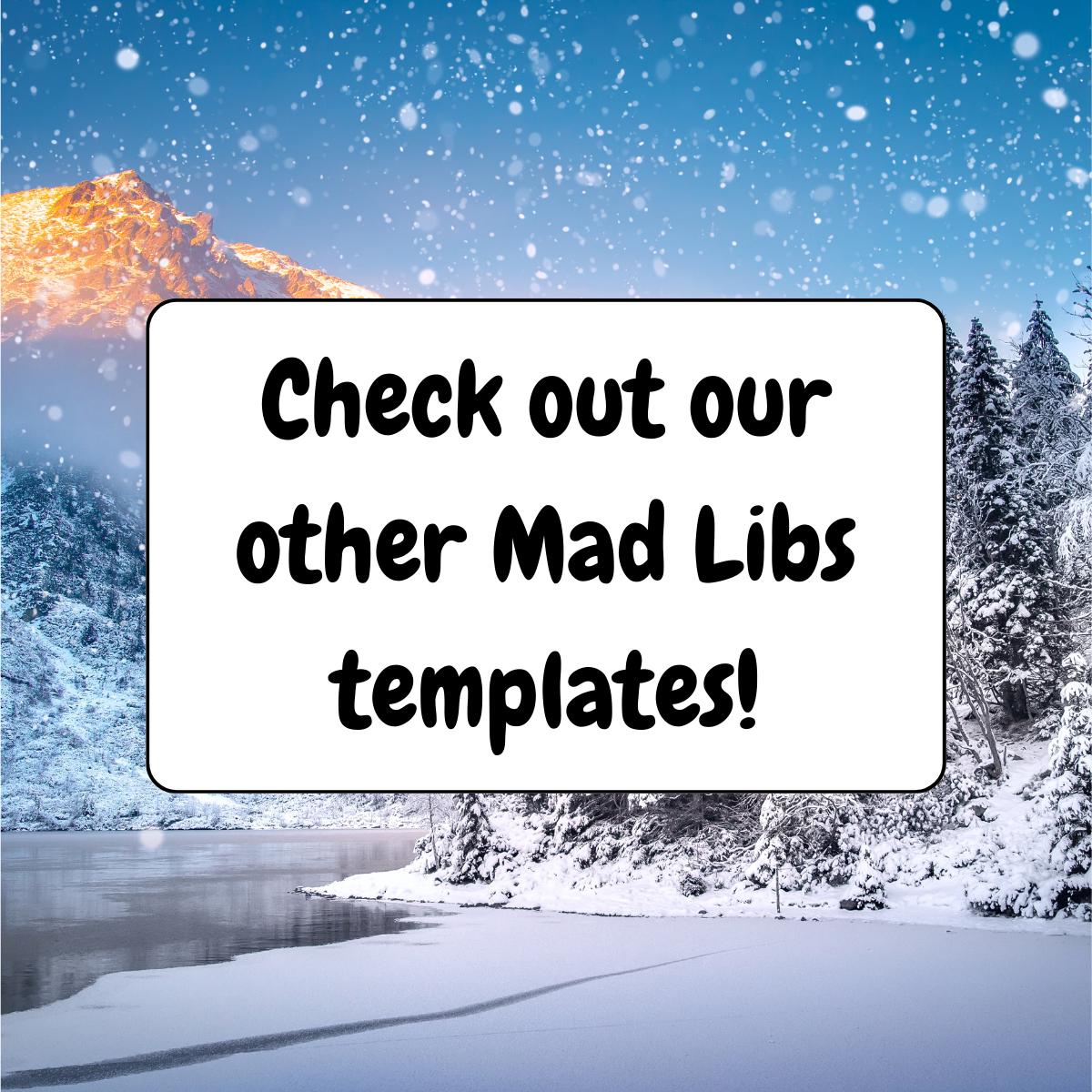Winter Themed Mad Libs Bundle! 10 Printable Fun for Kids & Adults ...