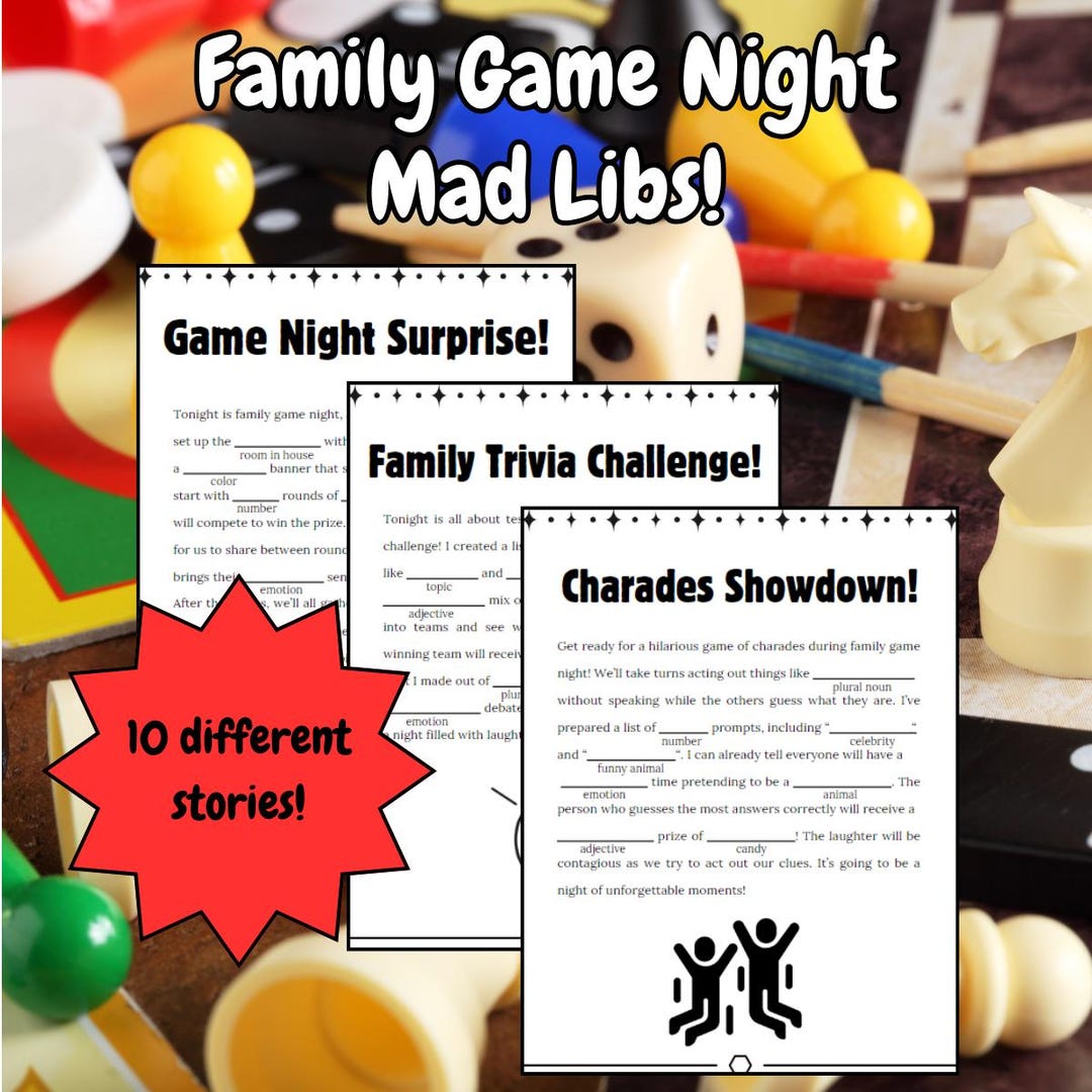 Family Game Night Mad Libs Bundle! 10 Original Fill-in-the-blank ...