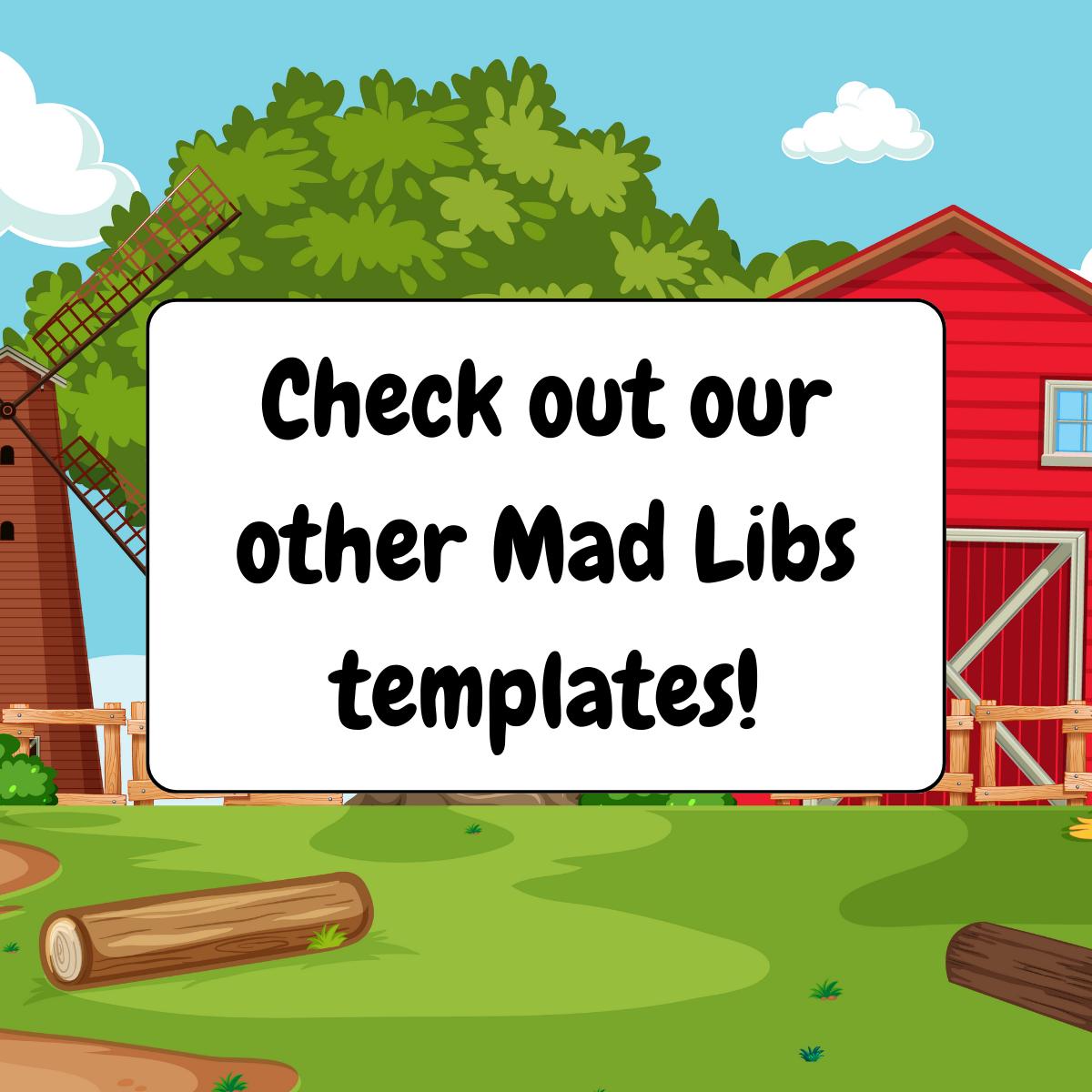 Farm Mad Libs Bundle! 10 Unique Printable Fill-in-the-blanks Games! Fun ...