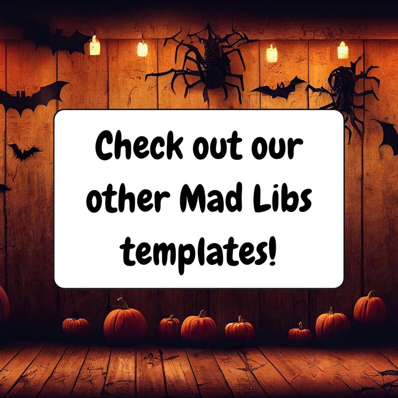 Halloween Mad Libs Bundle! 10 Unique Printable Spooky Fill-in-the ...