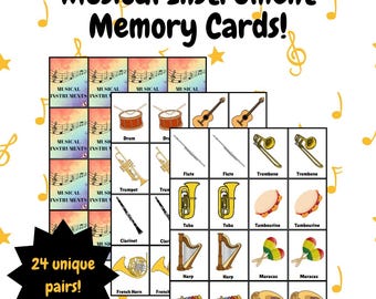 Instrument Matching Memory Game - Etsy