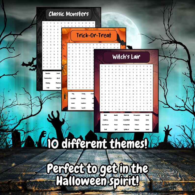 Halloween Word Search Bundle! 10 Unique Printable Spooky Puzzles! Fun ...