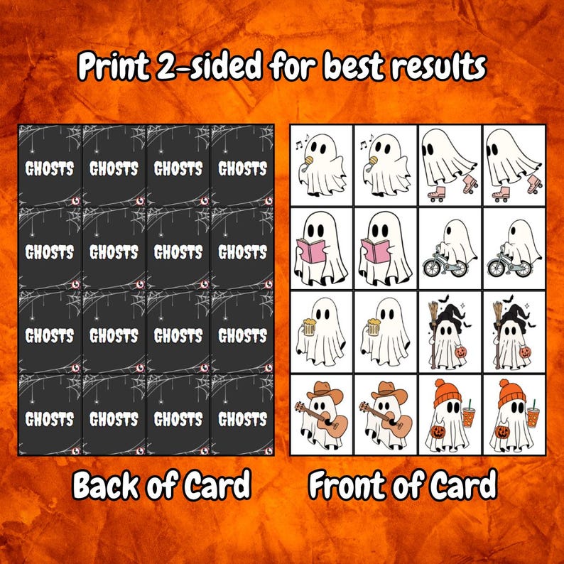 Ghost-themed Memory Matching Cards | Set of 32 Printable Cards for Kids ...