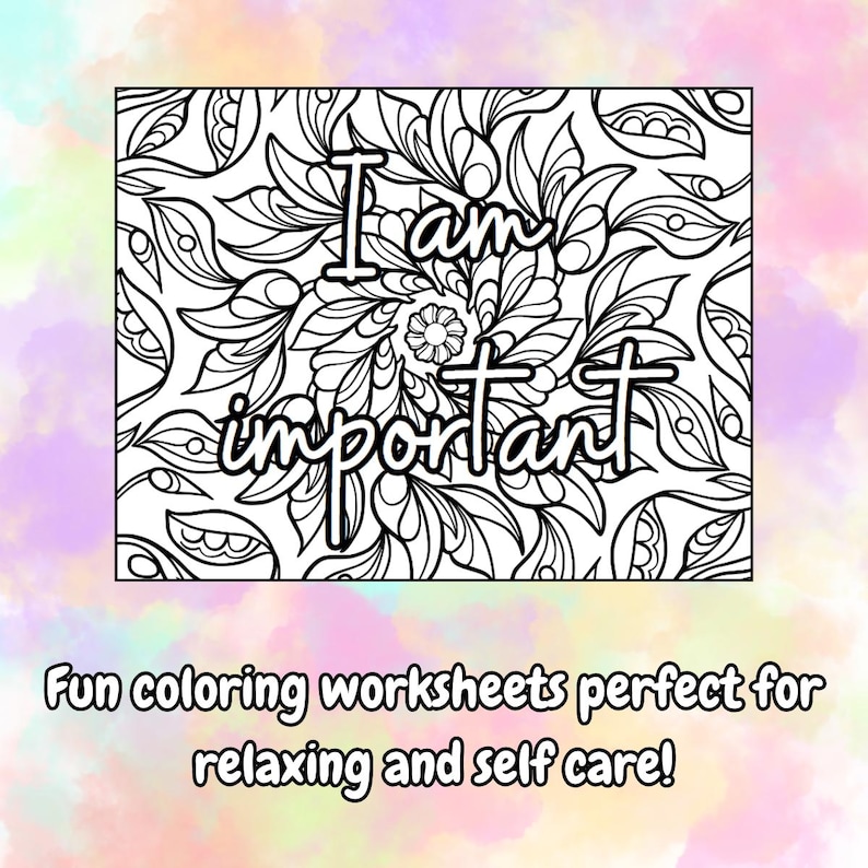 15 Affirmation-themed Coloring Pages | Printable Mindfulness Activity ...