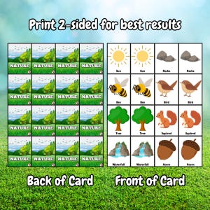 Nature-themed Memory Matching Cards | Set of 32 Printable Cards for ...