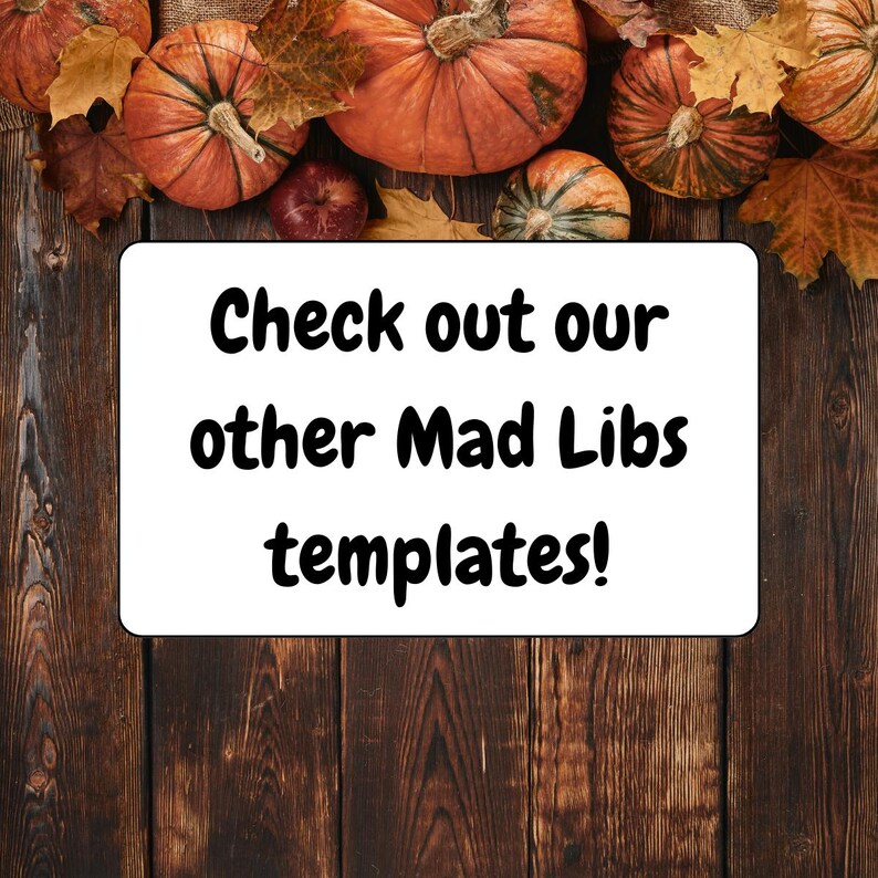 Thanksgiving Mad Libs Bundle: 10 Fun Games (printable PDF) - Etsy