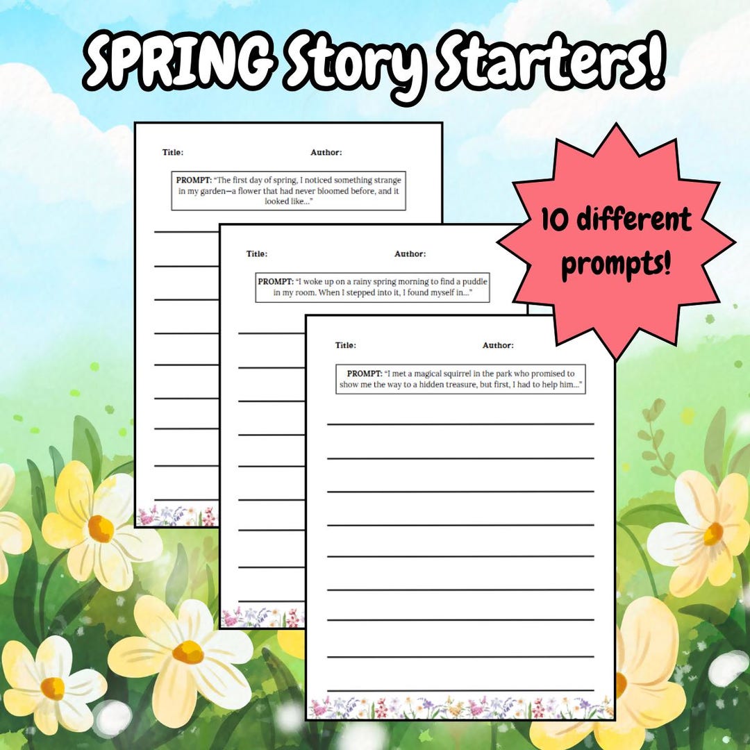 Set of 10 Spring-themed Story Starters for Kids – Fun and Creative ...
