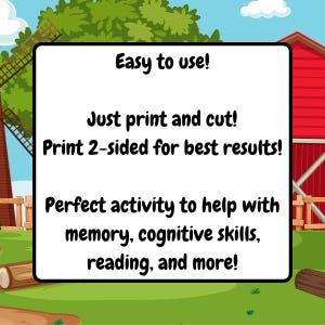 Set of 32 Farm-themed Memory Cards | Printable Matching Game - Etsy
