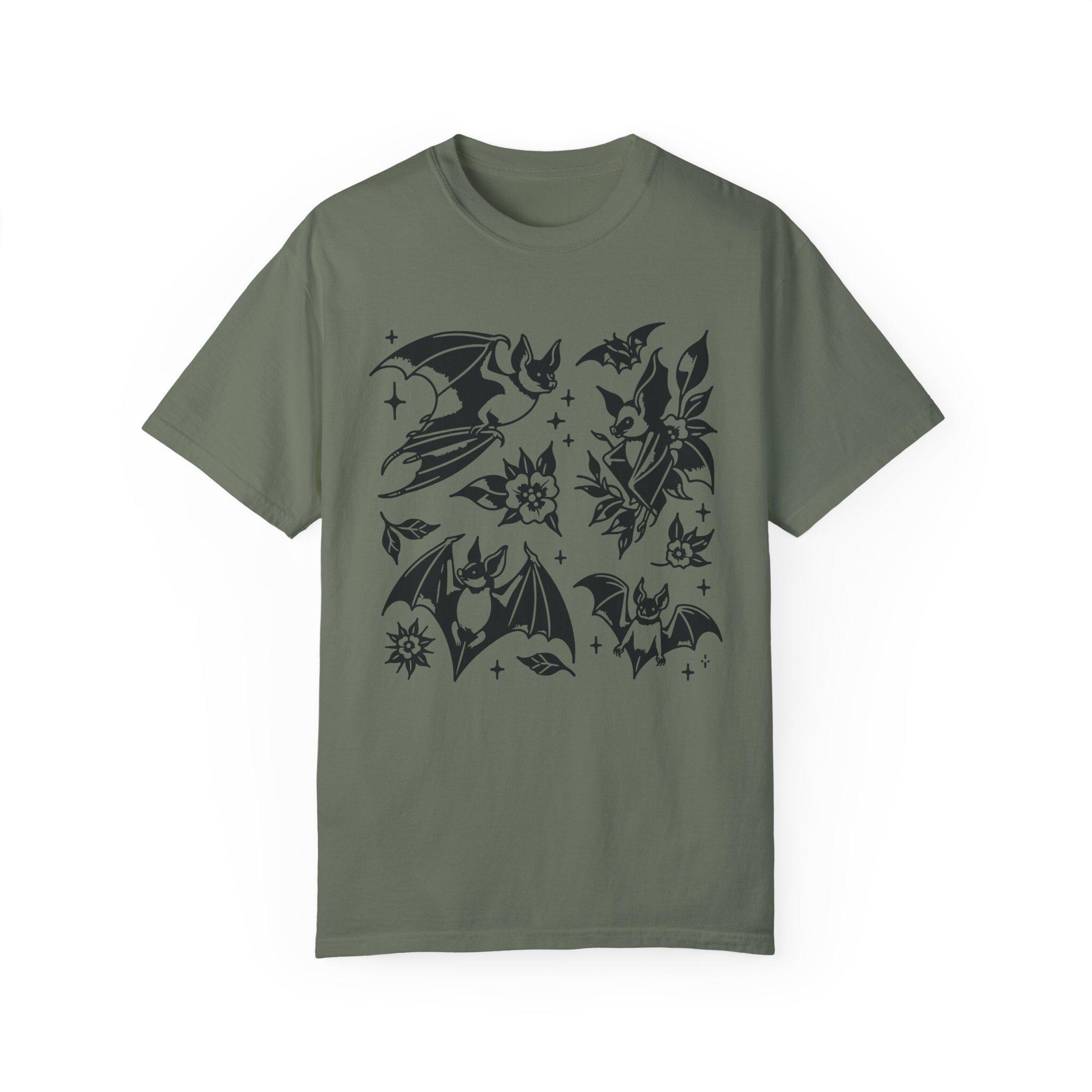 Bat Tattoo Flash Sheet Comfort Colors Graphic Crewneck T-shirt - Etsy