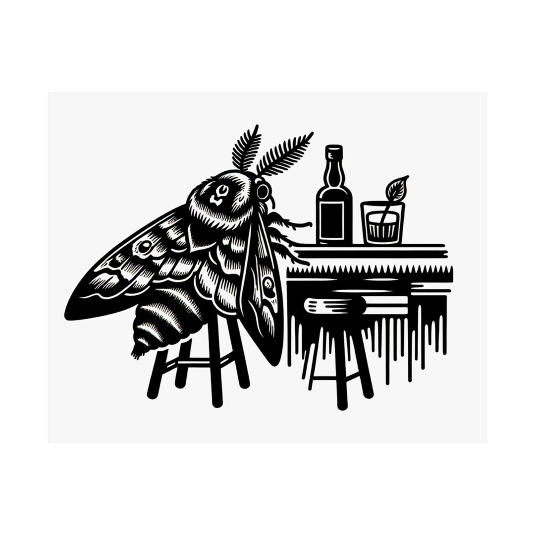 Bar Moth Poster - Etsy