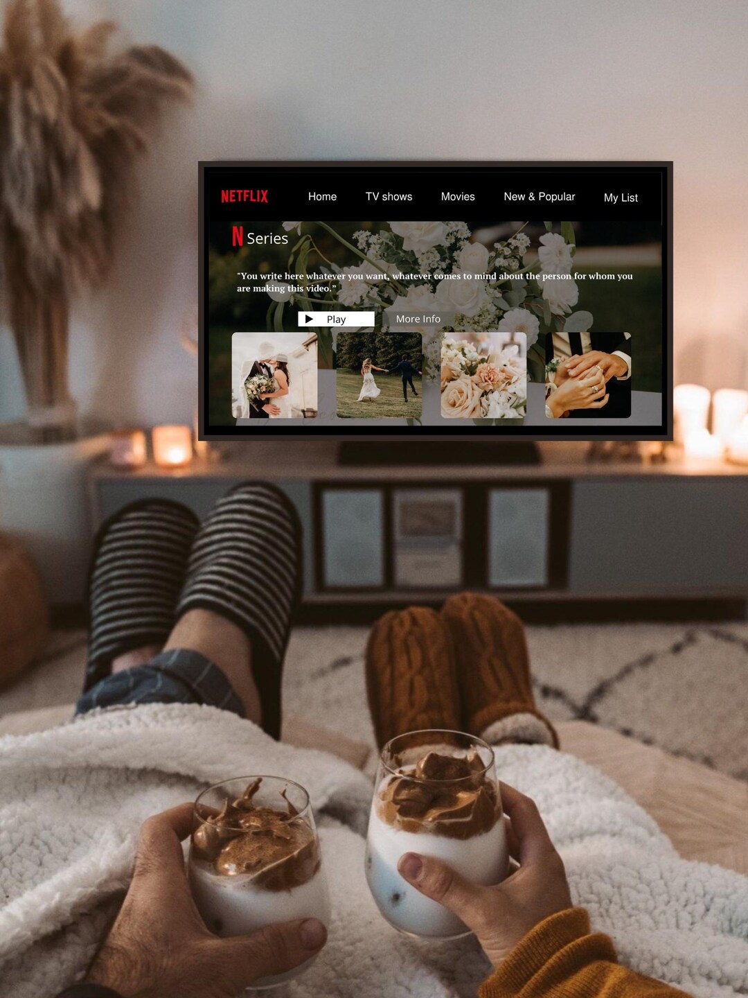Netflix Video Template | Editable Canva Slideshow | Personalized Gift ...