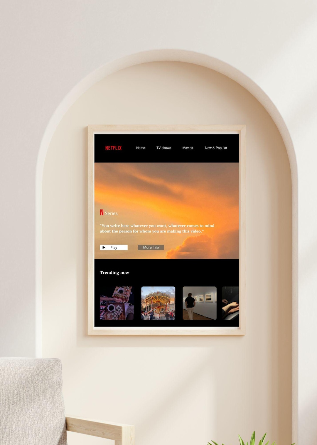 Netflix Style Poster | Custom Digital Wall Art Anniversary Gift for Him ...