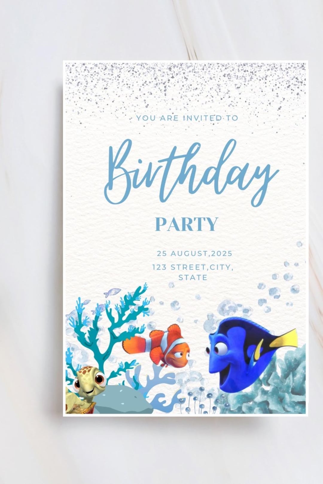 Finding Nemo Birthday Party Invitation: Birthday Invite, Toddler ...