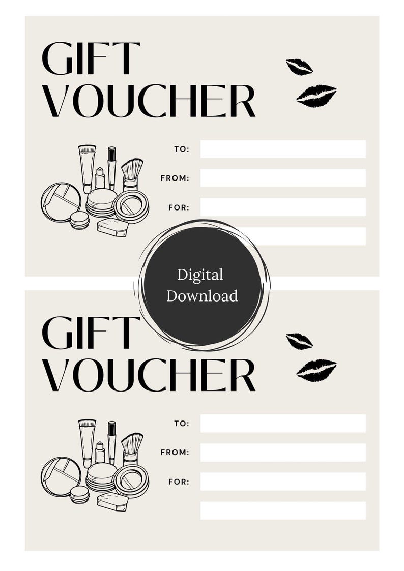 Printable Gift Card Voucher Template: Modern Design (PDF File) - Etsy
