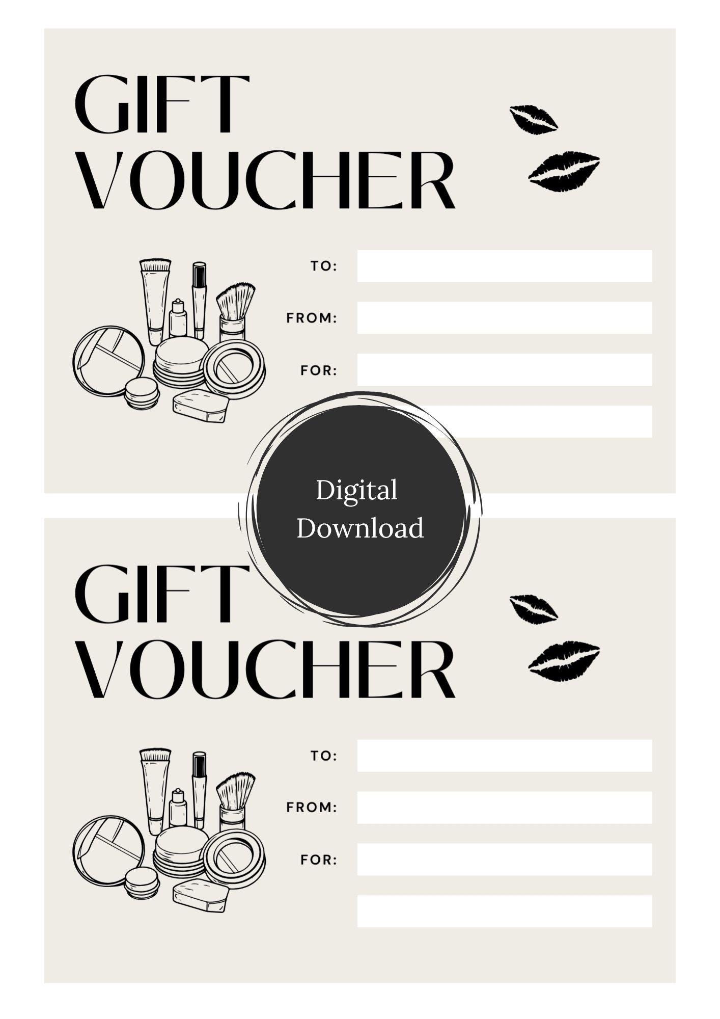 Printable Gift Card Voucher Template: Modern Design (PDF File) - Etsy