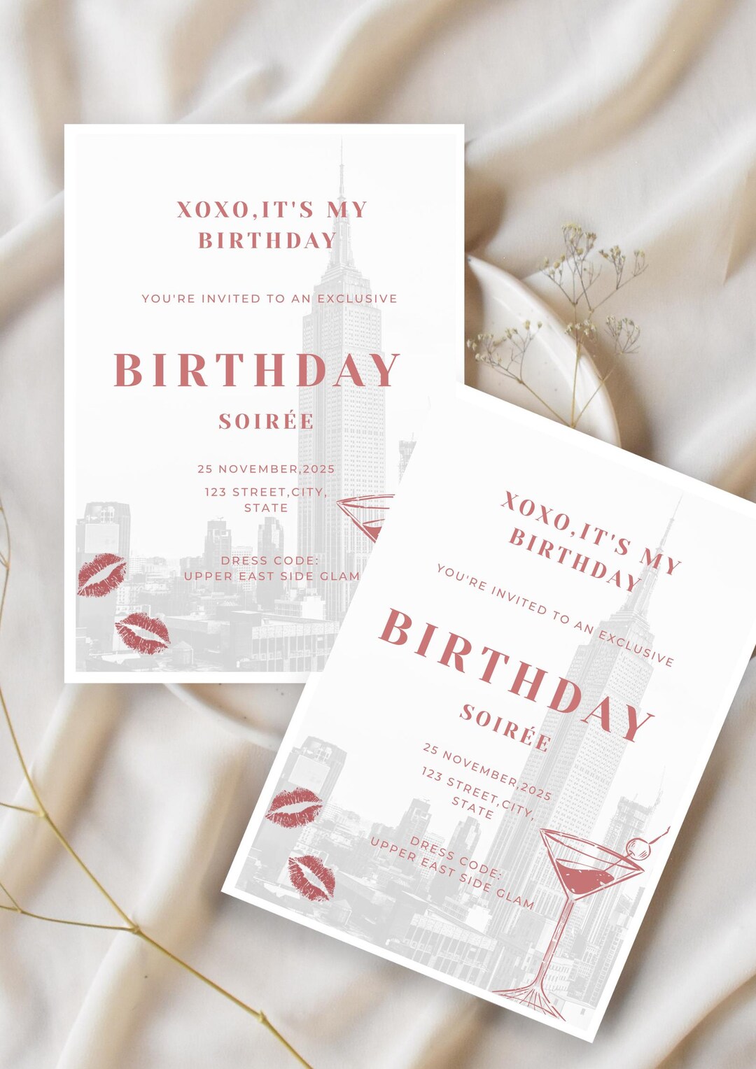 Gossip Girl Birthday Invitation | Upper East Side Glam (digital) - Etsy