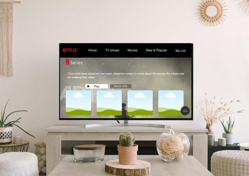 Netflix Presentation| Canva Template, Personalised Custom Gift Movie ...