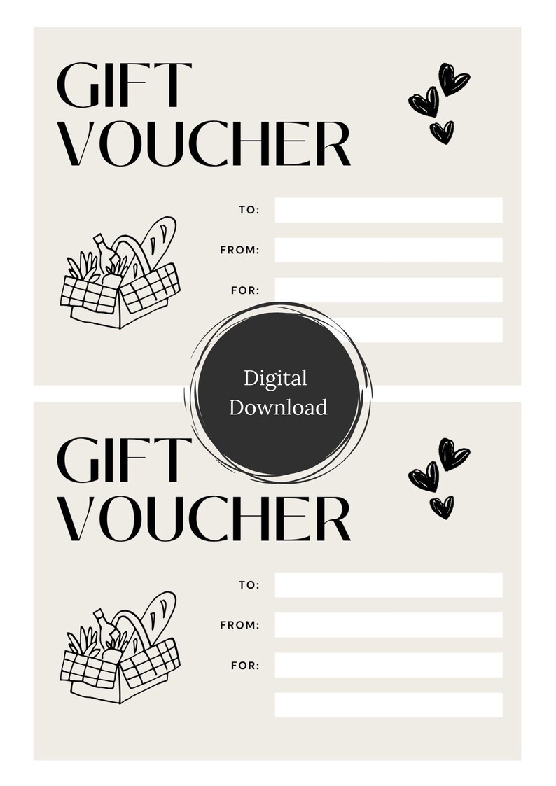Printable Gift Card Voucher Template: Modern Design (PDF File) - Etsy