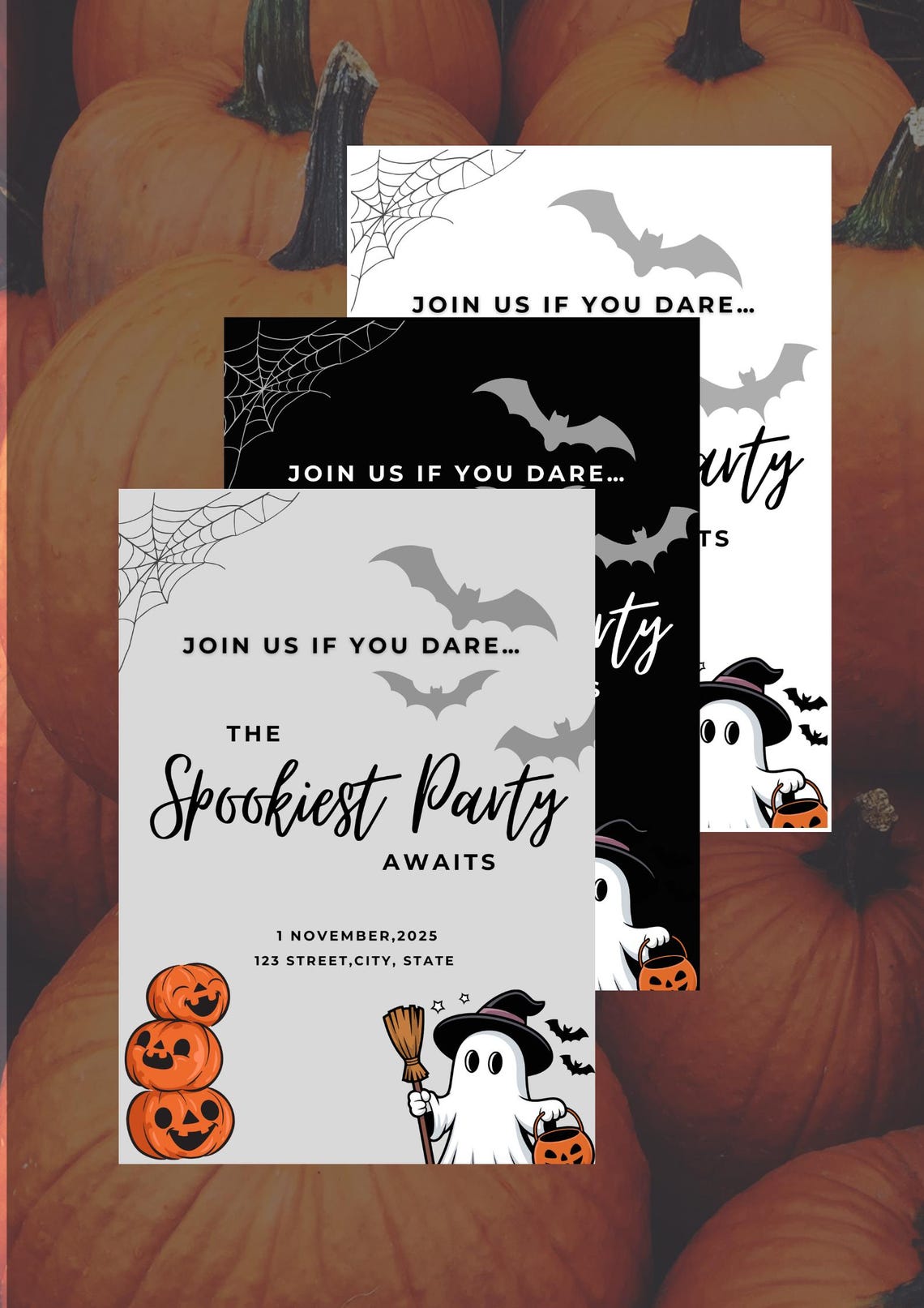Spooky Halloween Party Invitation: Editable Canva Template (digital ...