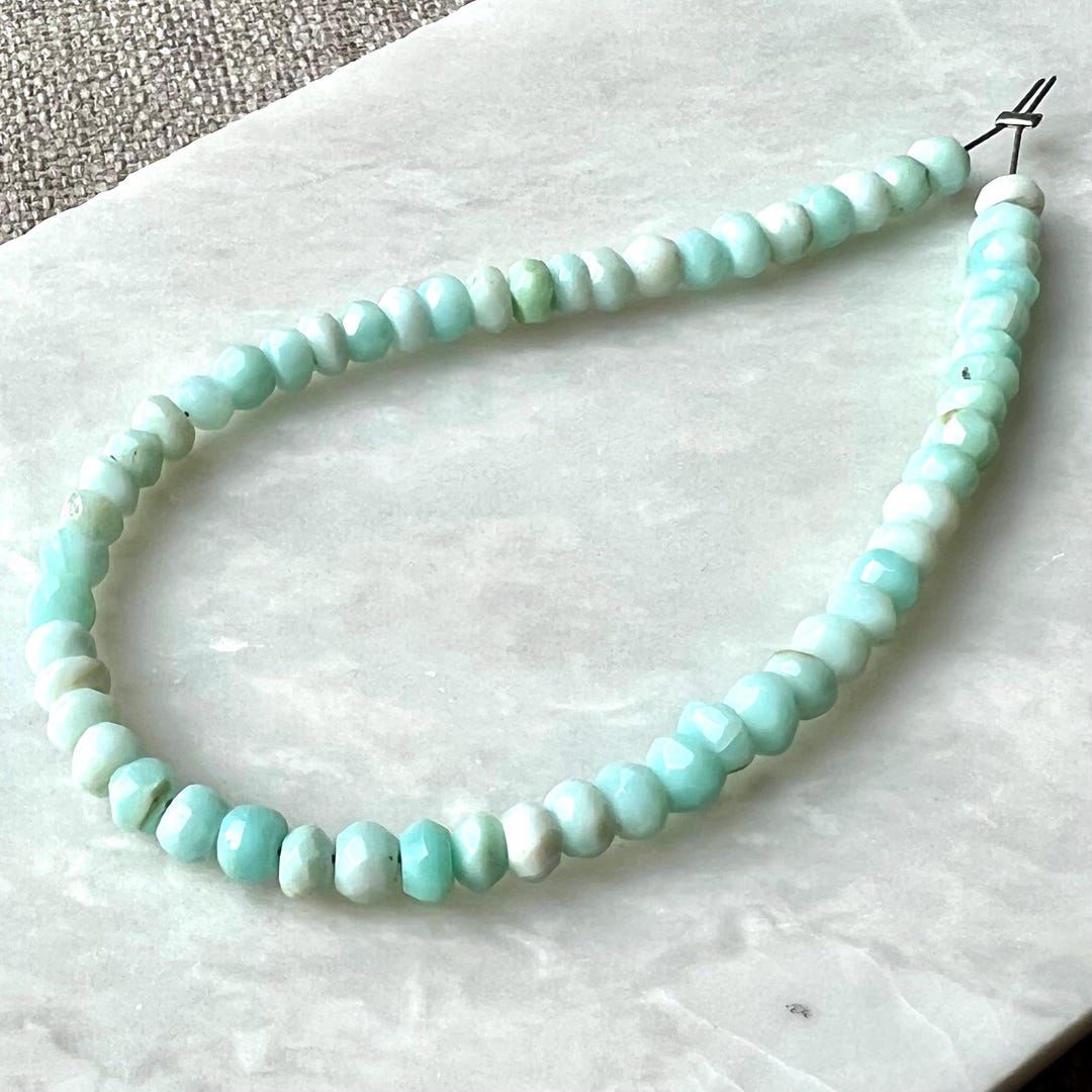 Peruvian Opal Gemstone Roundels Strand - Etsy