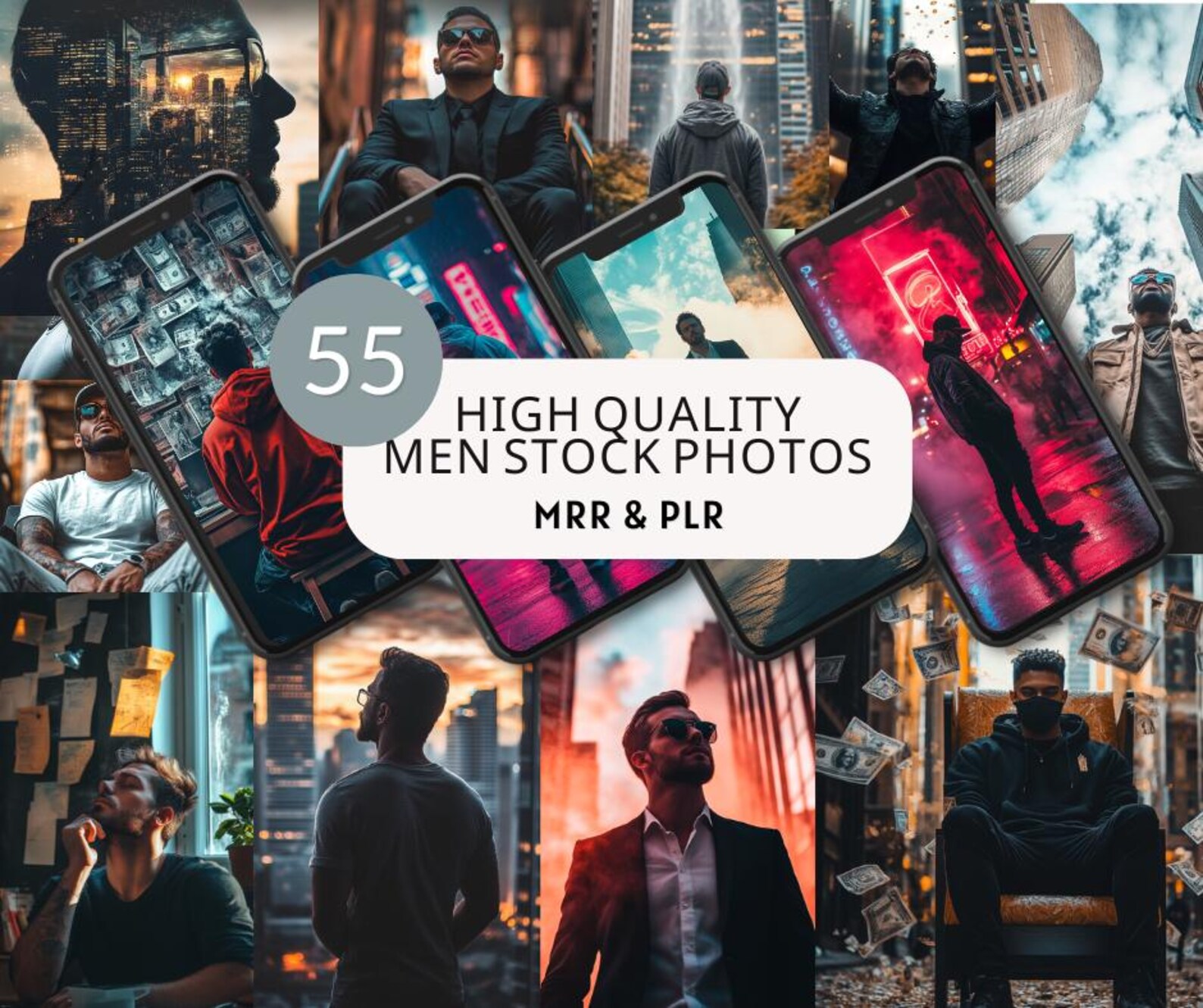 Men Stock Photo Bundle, Editable Canva Templates for Social Media, for ...