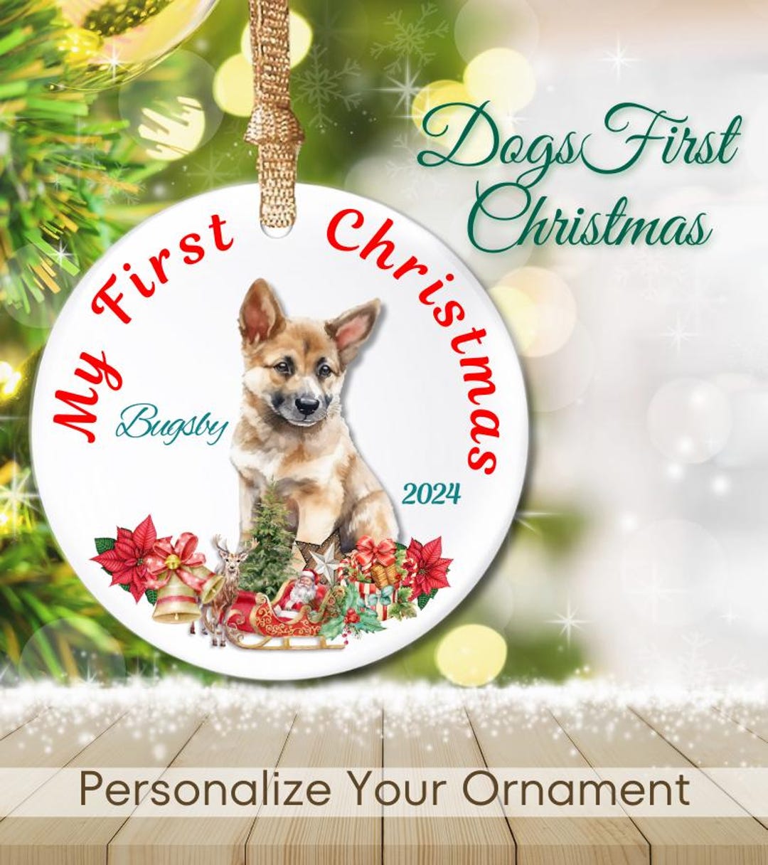 Personalized Puppy First Christmas Ornament-personalized Dog First ...