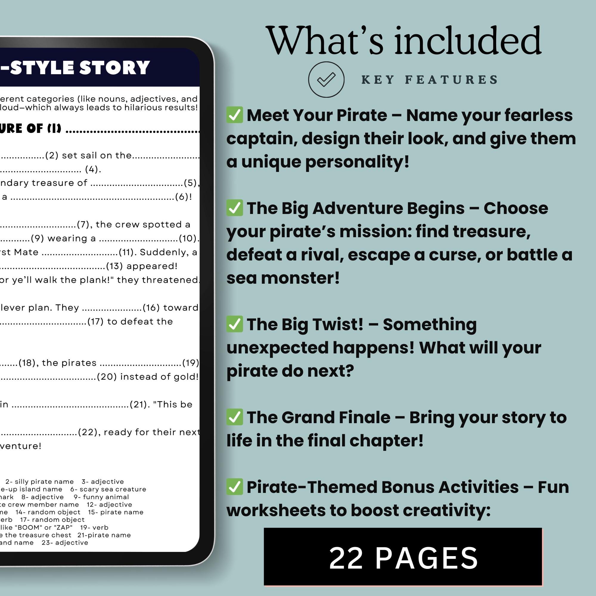 Printable Pirate Story Writing Worksheets, Pirate Adventure Book ...