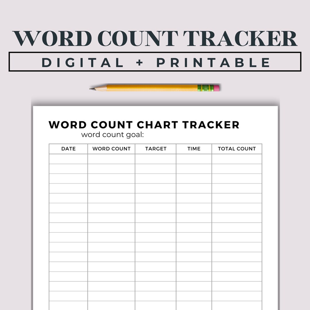 Daily Word Progress Tracker, Daily Writing Routine Tracker, Word Count Tool, Writing Tracker for ...