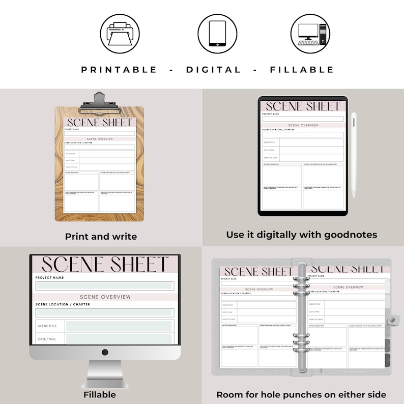 Scene Planner for Writers, Story Scene Organizer, Writing Scene ...