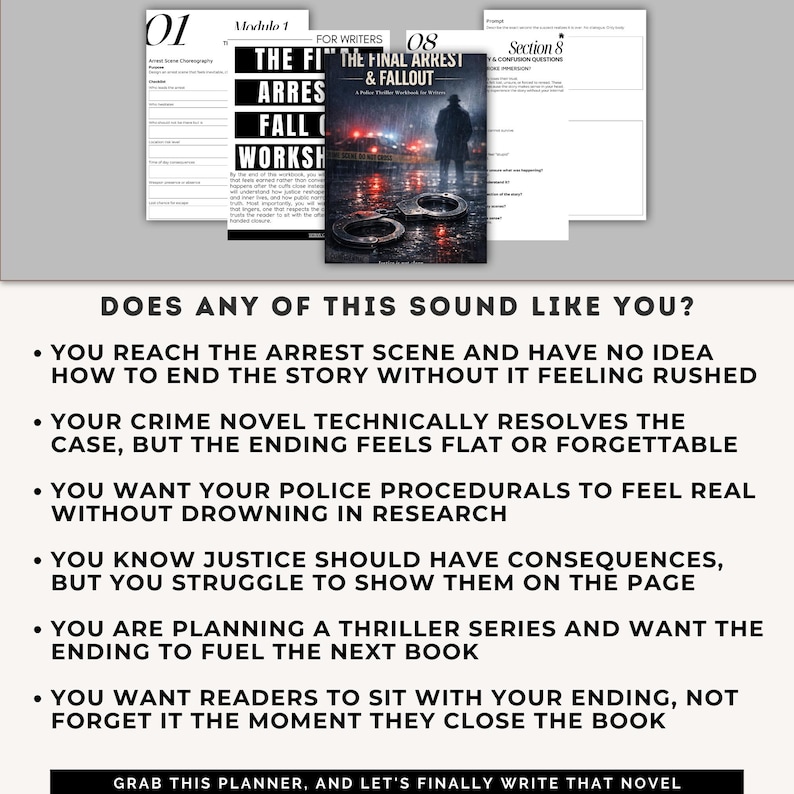 Police Thriller Worksheets, Crime Fiction Writing, Police Procedural ...