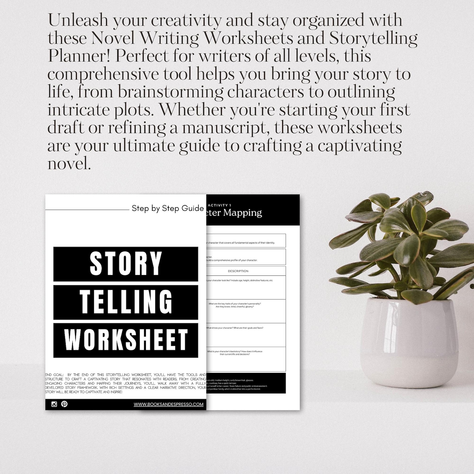 Printable Story Telling Planner, Novel Writing Workbook, Plot Outline ...