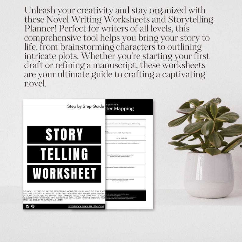 Printable Story Telling Planner, Novel Writing Workbook, Plot Outline ...