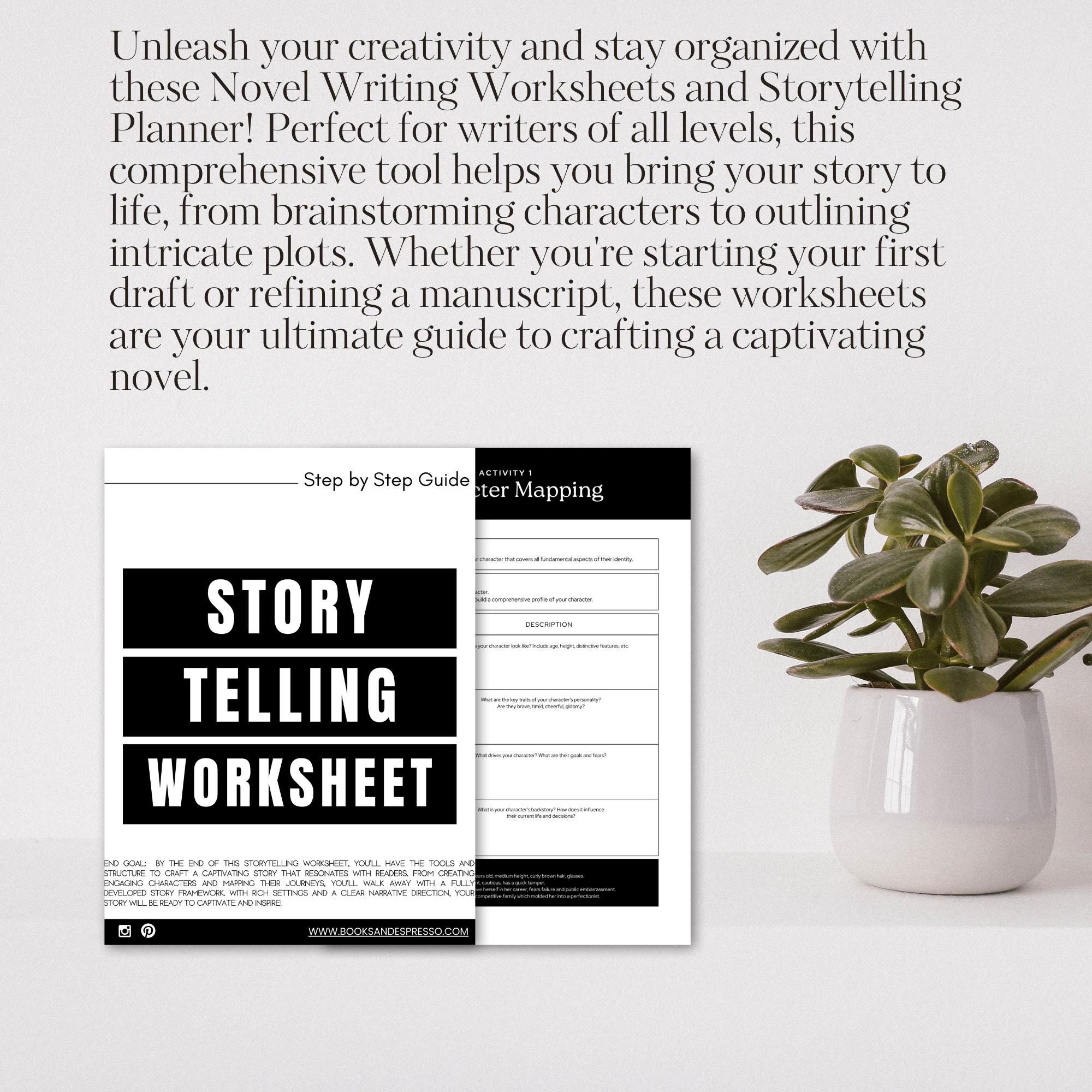 Printable Story Telling Planner, Novel Writing Workbook, Plot Outline ...