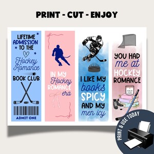 Hockey Romance Printable Bookmarks, Ice Hockey Reader, in My Hockey ...