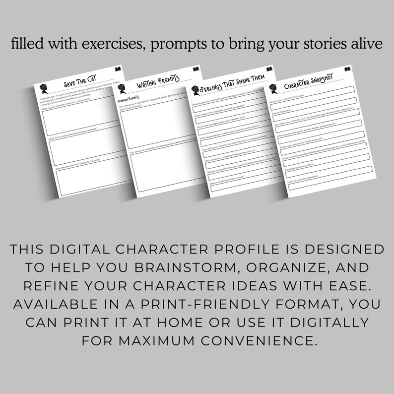 Character Development Workbook, Character Creation Guide, Character ...