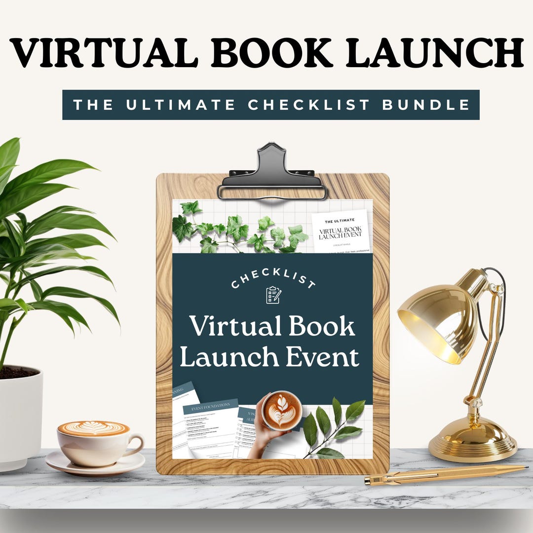 Virtual Book Launch Checklist, Author Event Setup, Book Release Party ...