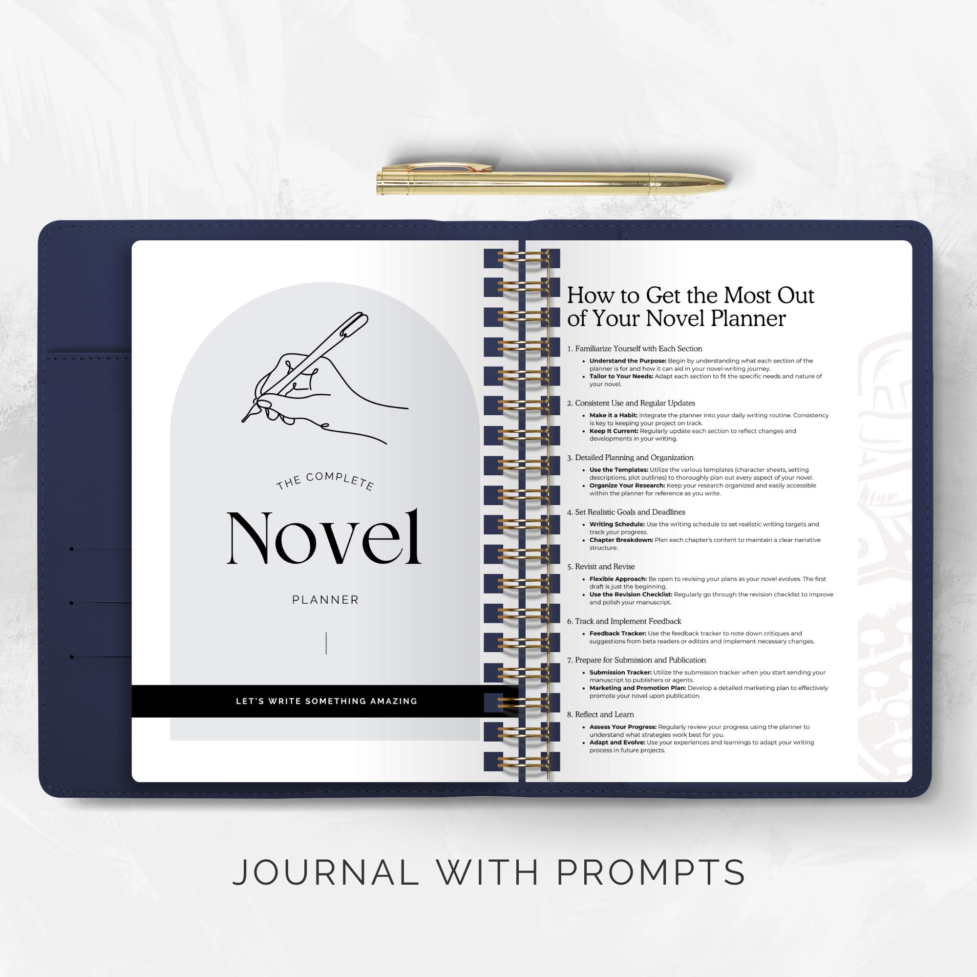 Novel Writing Planner, Writing Workbook Self Published Author, Plot ...
