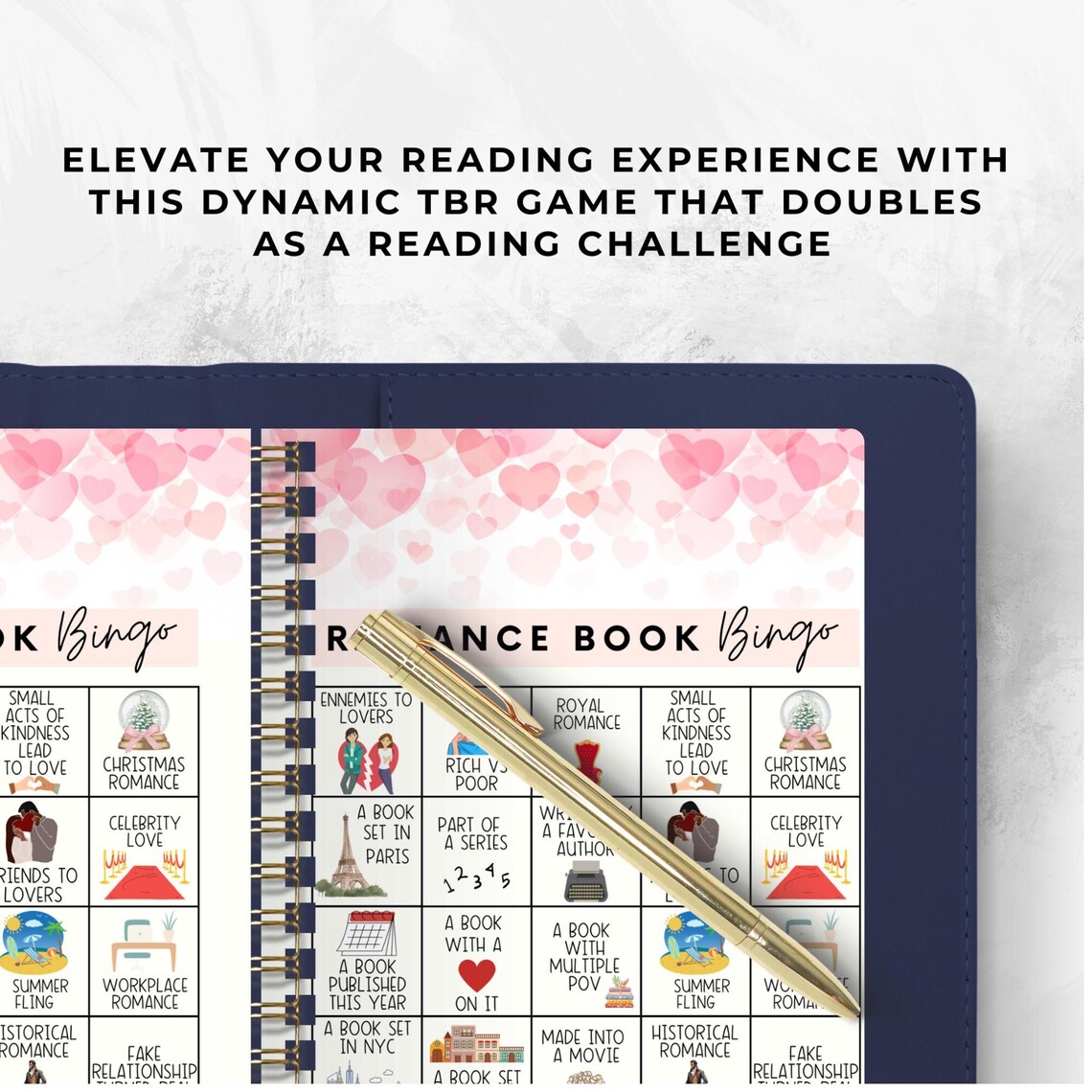 Printable Romance Book Bingo, Romance Reader TBR Game, Reading ...