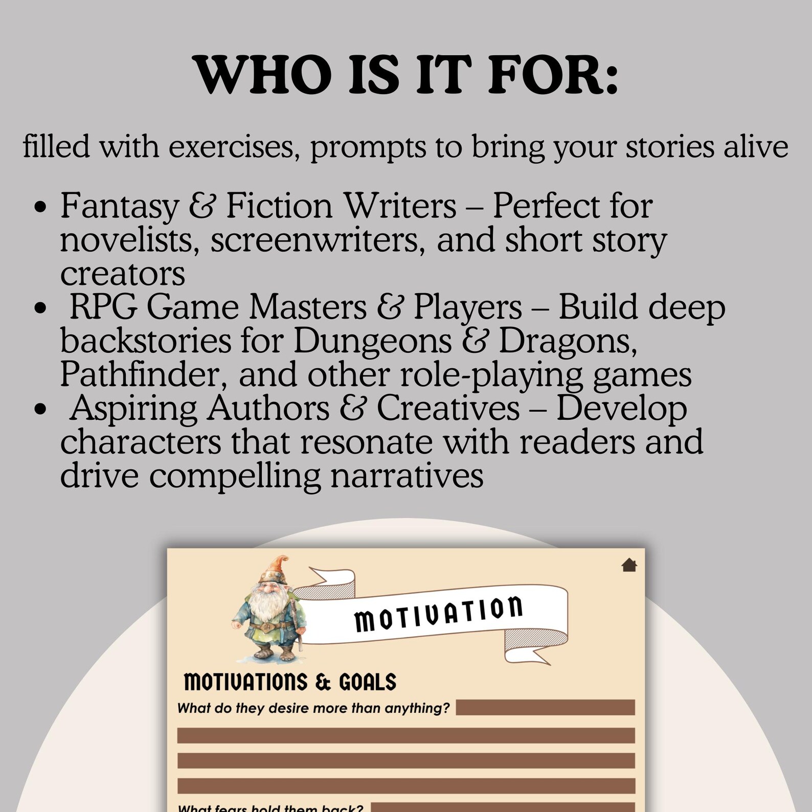 Fantasy Character Workbook, Character Profile Creation, Character ...
