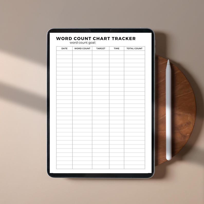 Daily Word Progress Tracker, Daily Writing Routine Tracker, Word Count ...